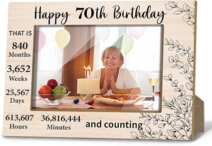 Amazon.com - Fihjm 70th Birthday Picture Frame, 70th Birthday Gifts for ...