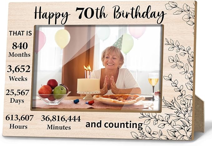 Amazon.com - Fihjm 70th Birthday Picture Frame, 70th Birthday Gifts for ...