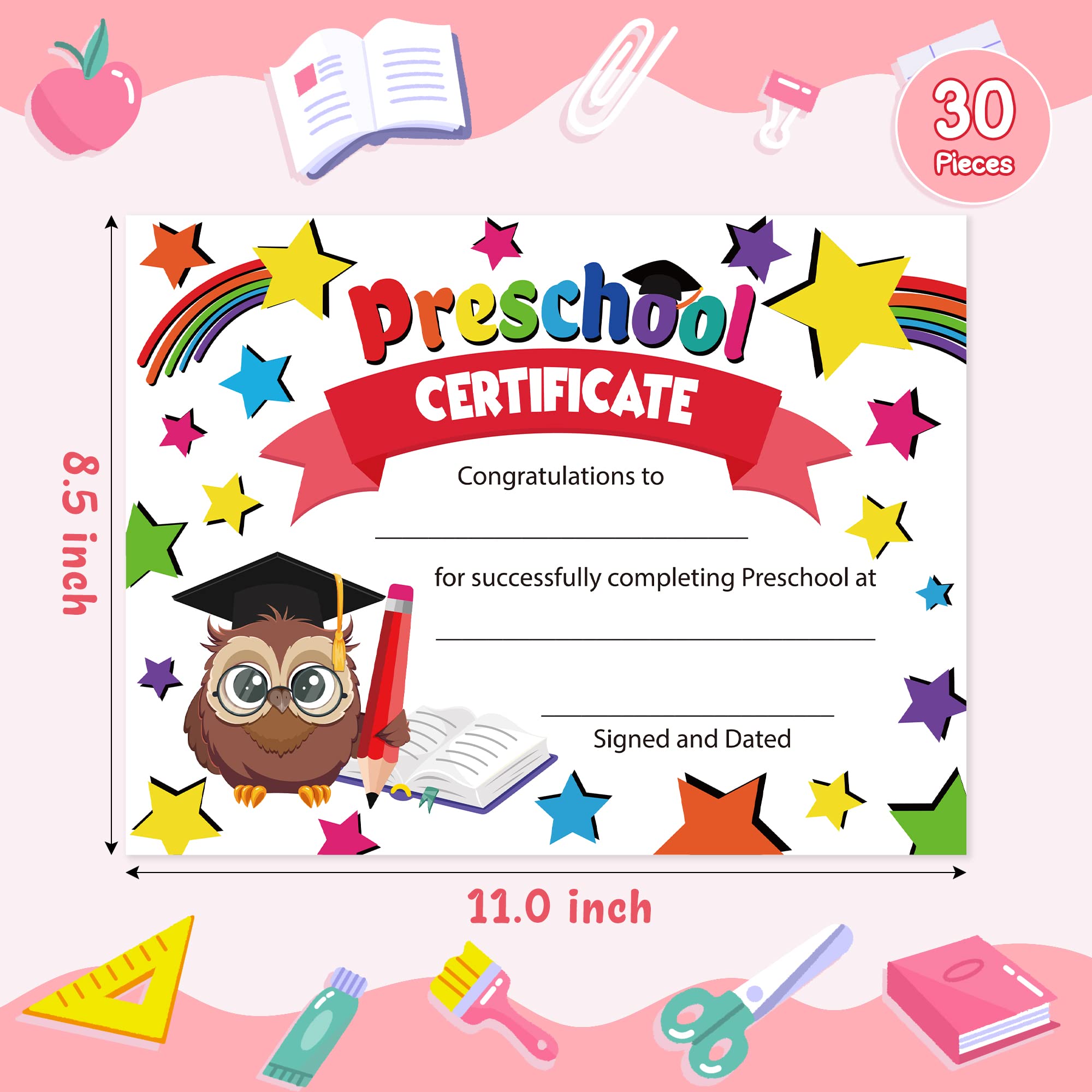 Preschool Certificates To Print Free Vector | Colorful Preschool Anna