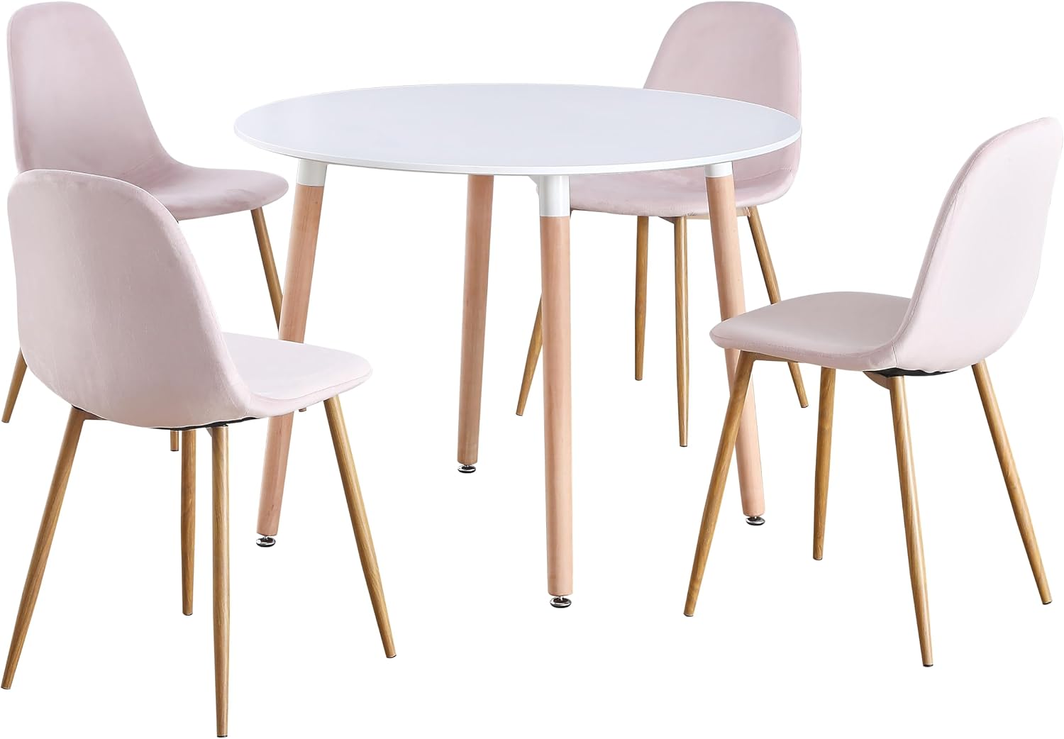 Charles Jacobs Circular 4 Seat Round Dinner Table and Chair Scandi ...