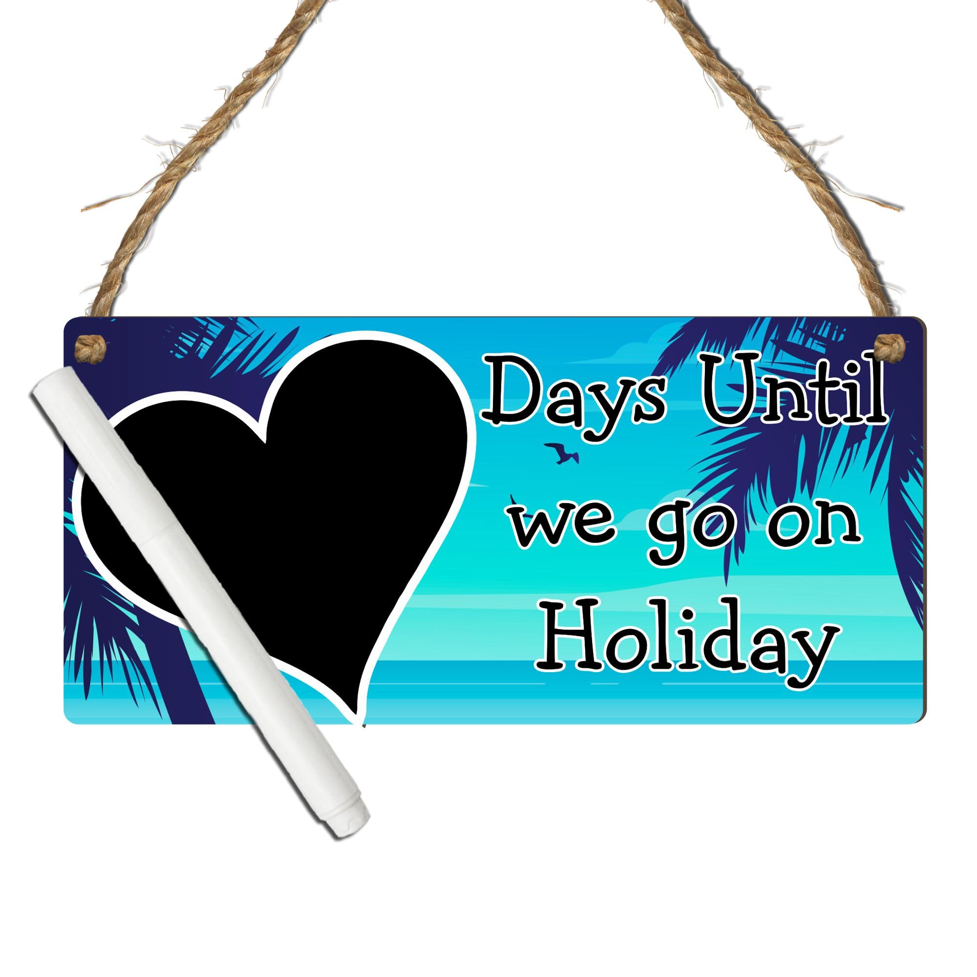 Days Until We Go on Holiday" Countdown Plaque | Beach-Themed Chalkboard ...