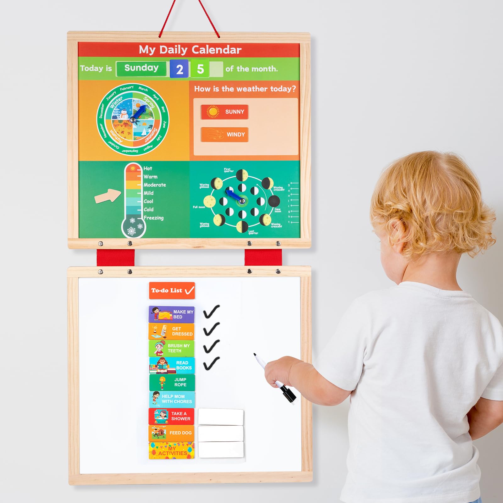 Interactive Wall Calendar for Kids, Magnetic Weather and Seasons Chart ...