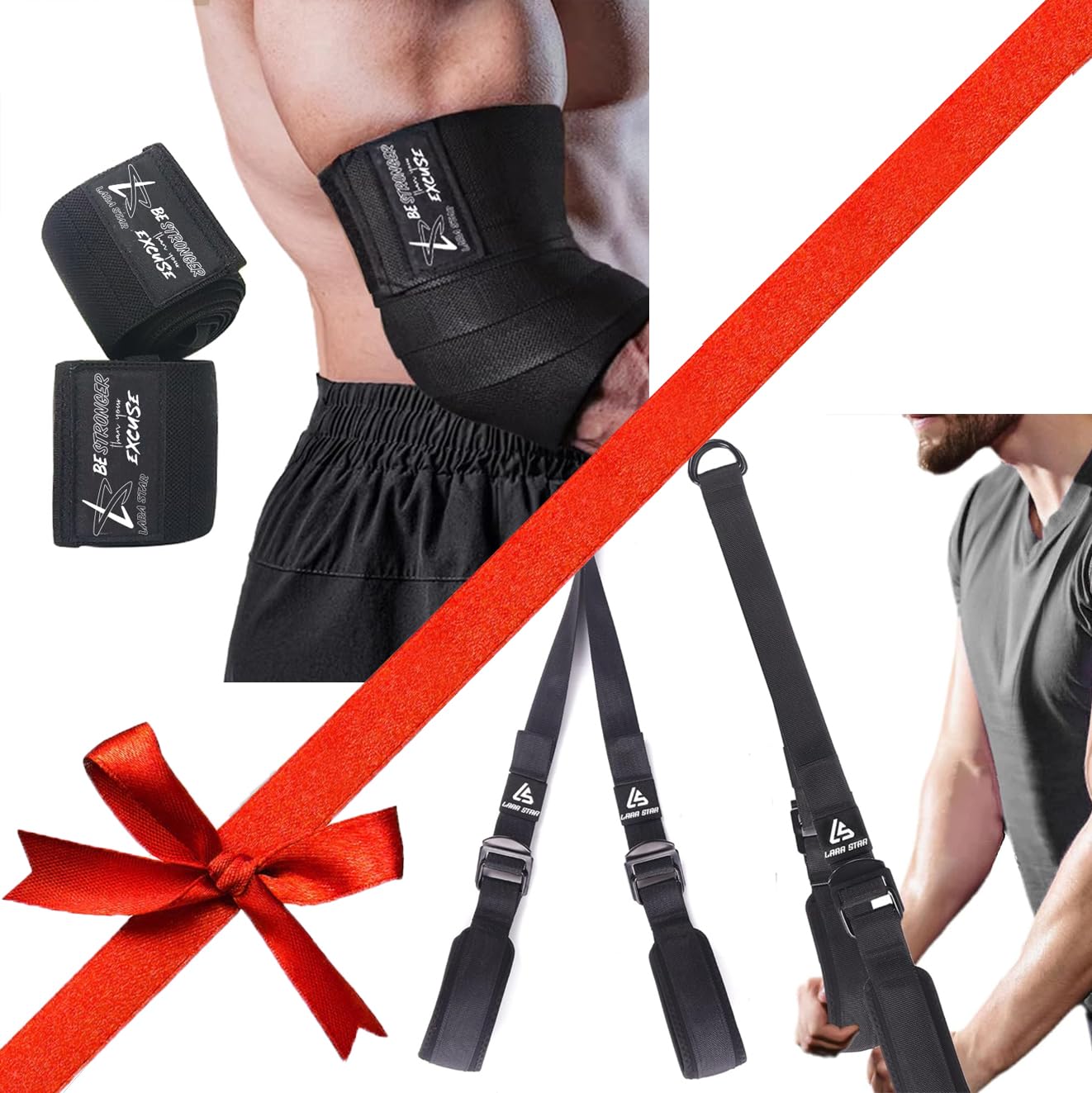 Amazon.com: 47" Elbow Wraps & Adjustable Tricep Rope Bundle - Ultimate ...