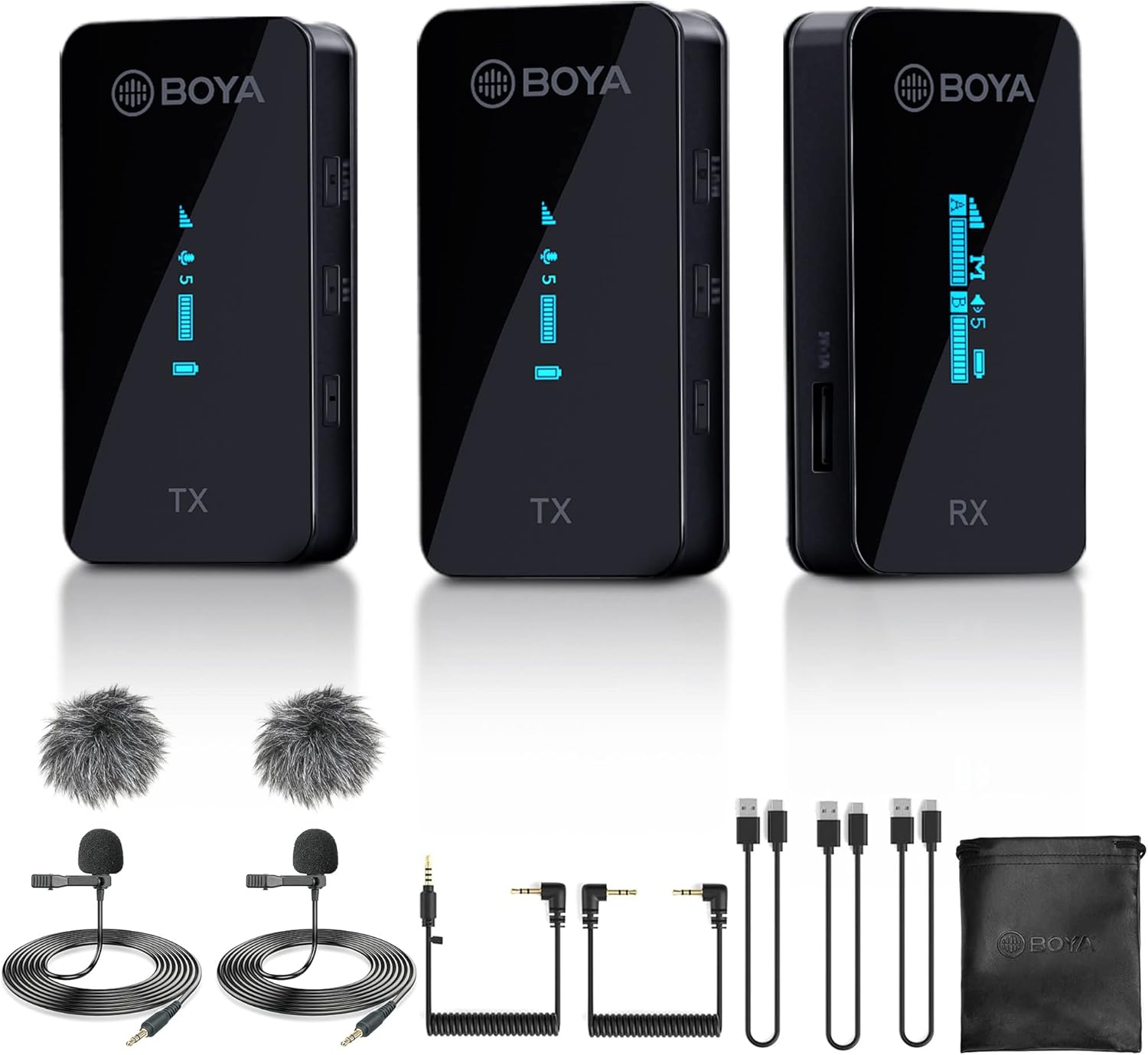 Amazon.com: BOYA 2.4GHz Wireless Lavalier Microphone System for Camera ...