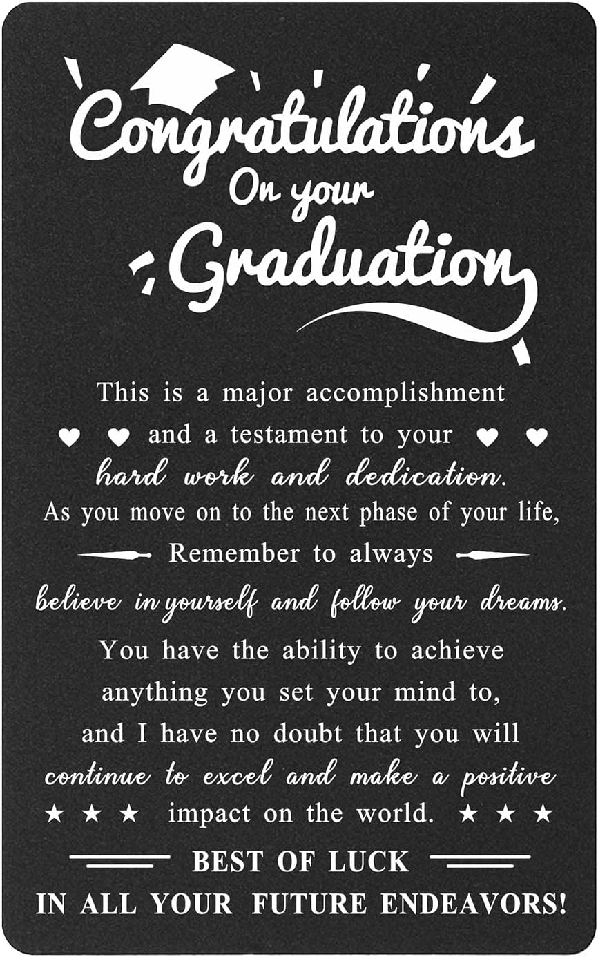 Amazon.com : BAZLJY Graduation Cards - Metal Engraved Graduation Gifts ...