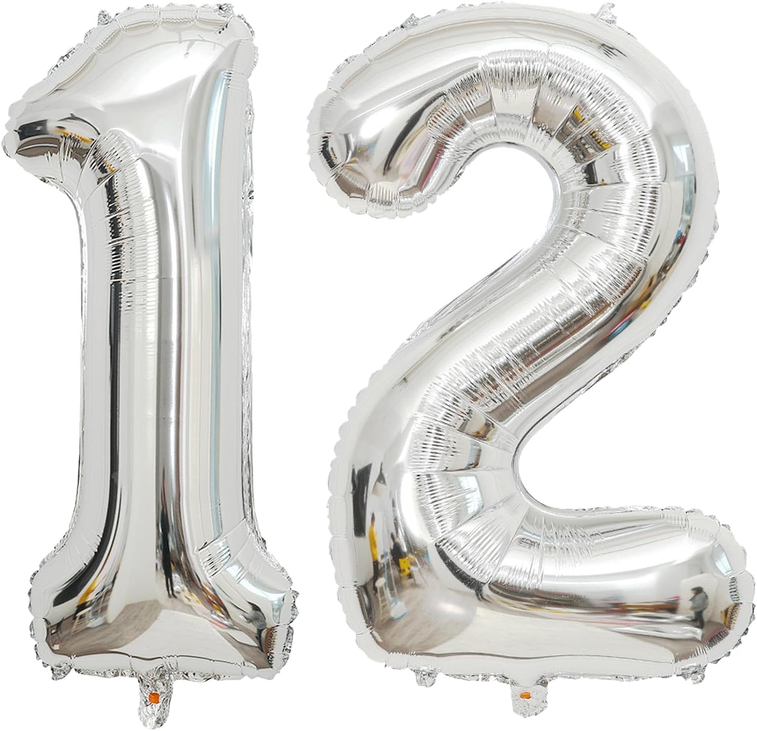Amazon.com: Large Silver 12 Number Balloons, 40 Inch Jumbo Number 12 ...