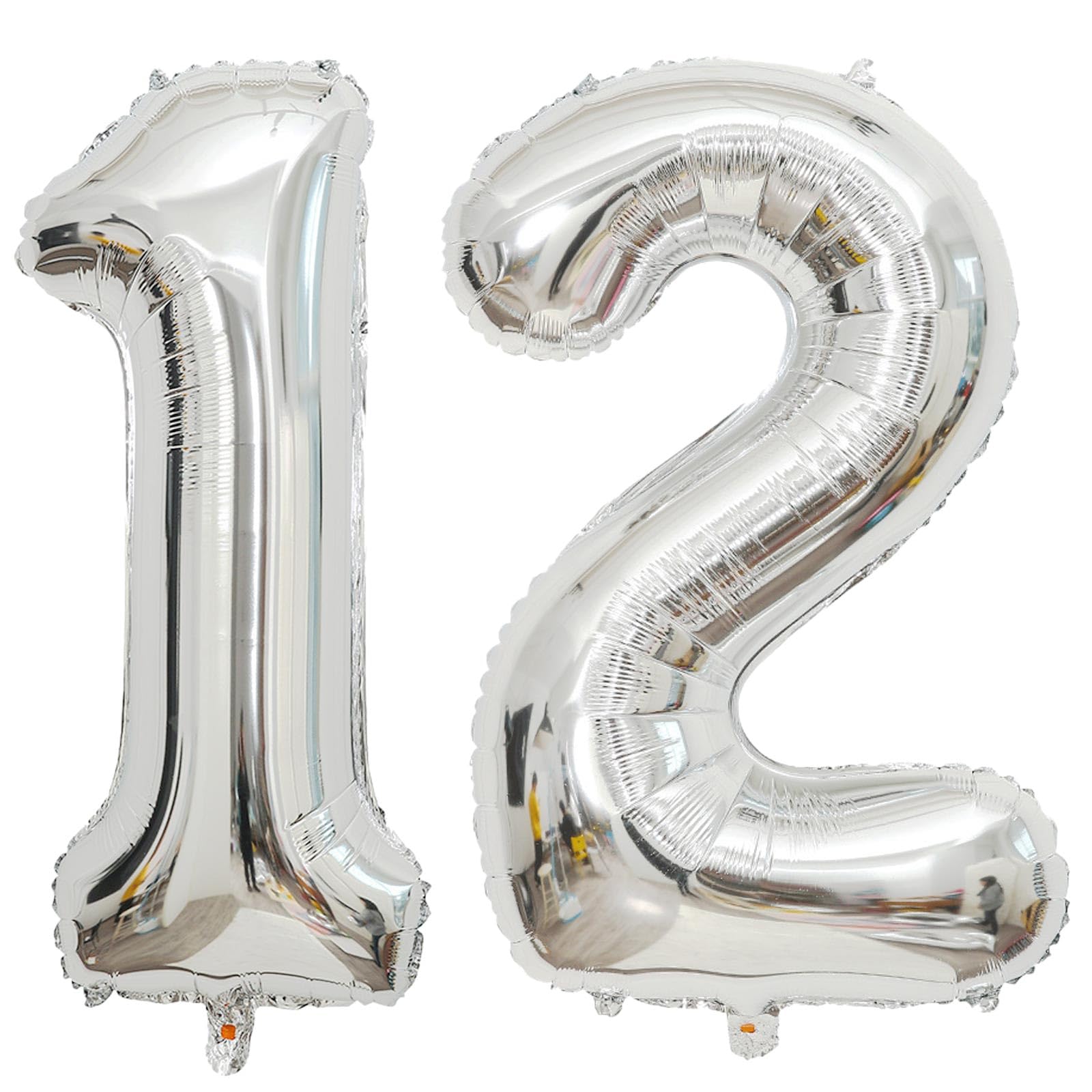 Amazon.com: Large Silver 12 Number Balloons, 40 Inch Jumbo Number 12 ...