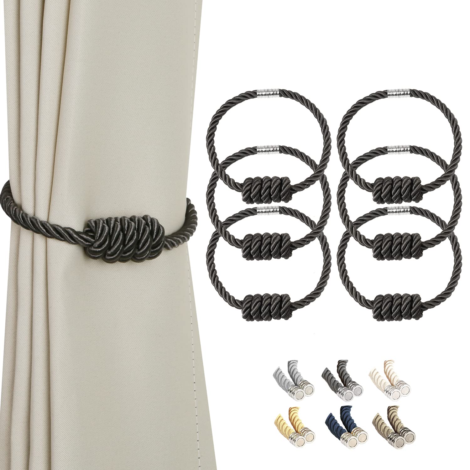 Amazon.com: BEL AVENIR Magnetic Curtain Tiebacks, Decorative Drapery ...
