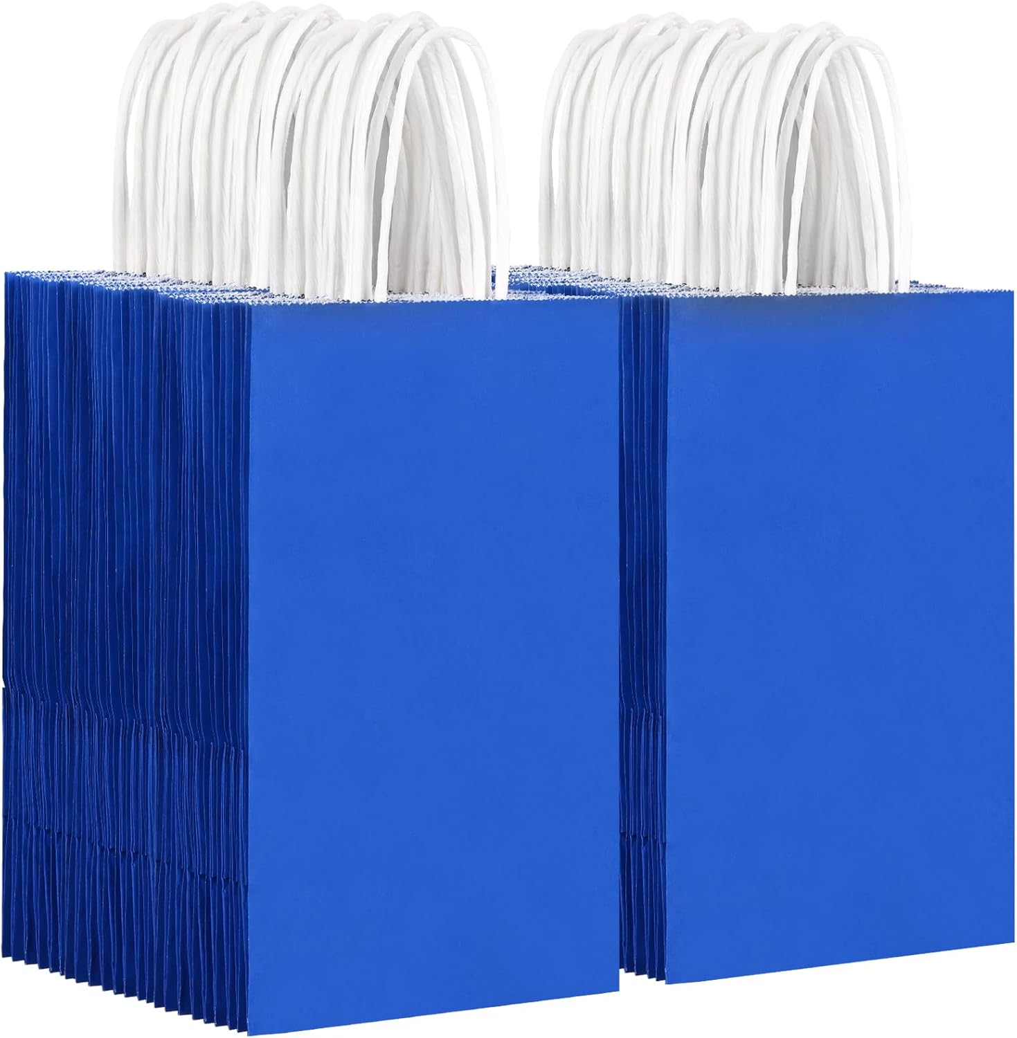 Amazon.com: OUTUXED 150pcs Blue Paper Bags with Handles, 5.25x3.2x8 ...