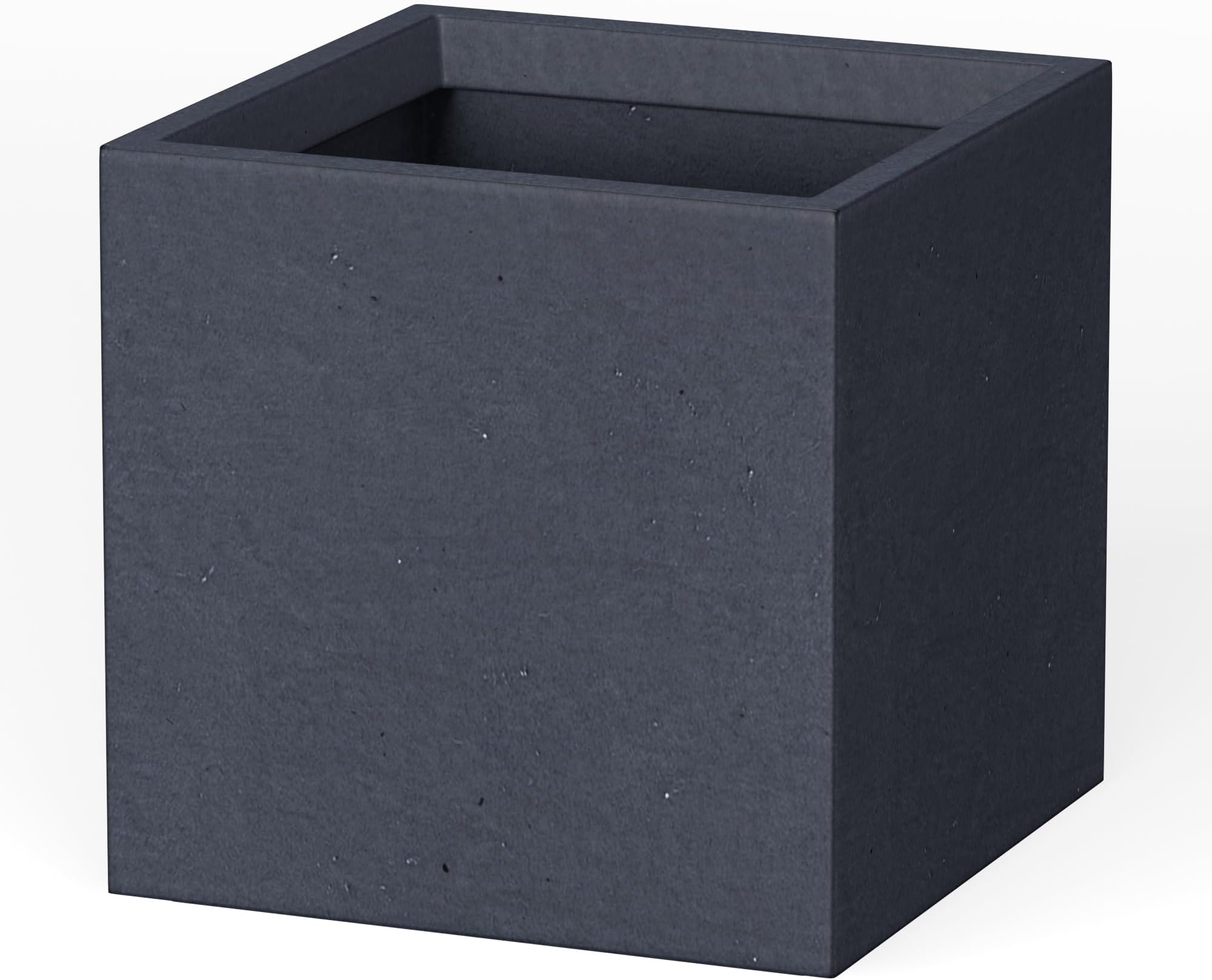 Amazon.com : Pottery Pots Elegant Modern Fiberstone Cube Planter Black ...