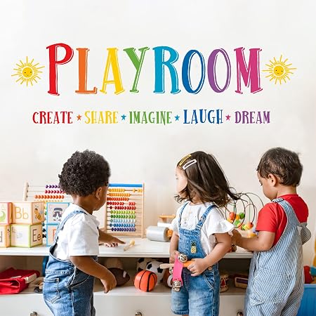 Playroom Share Imagine Laugh Wall Sticker, Inspirational Quote Wall ...