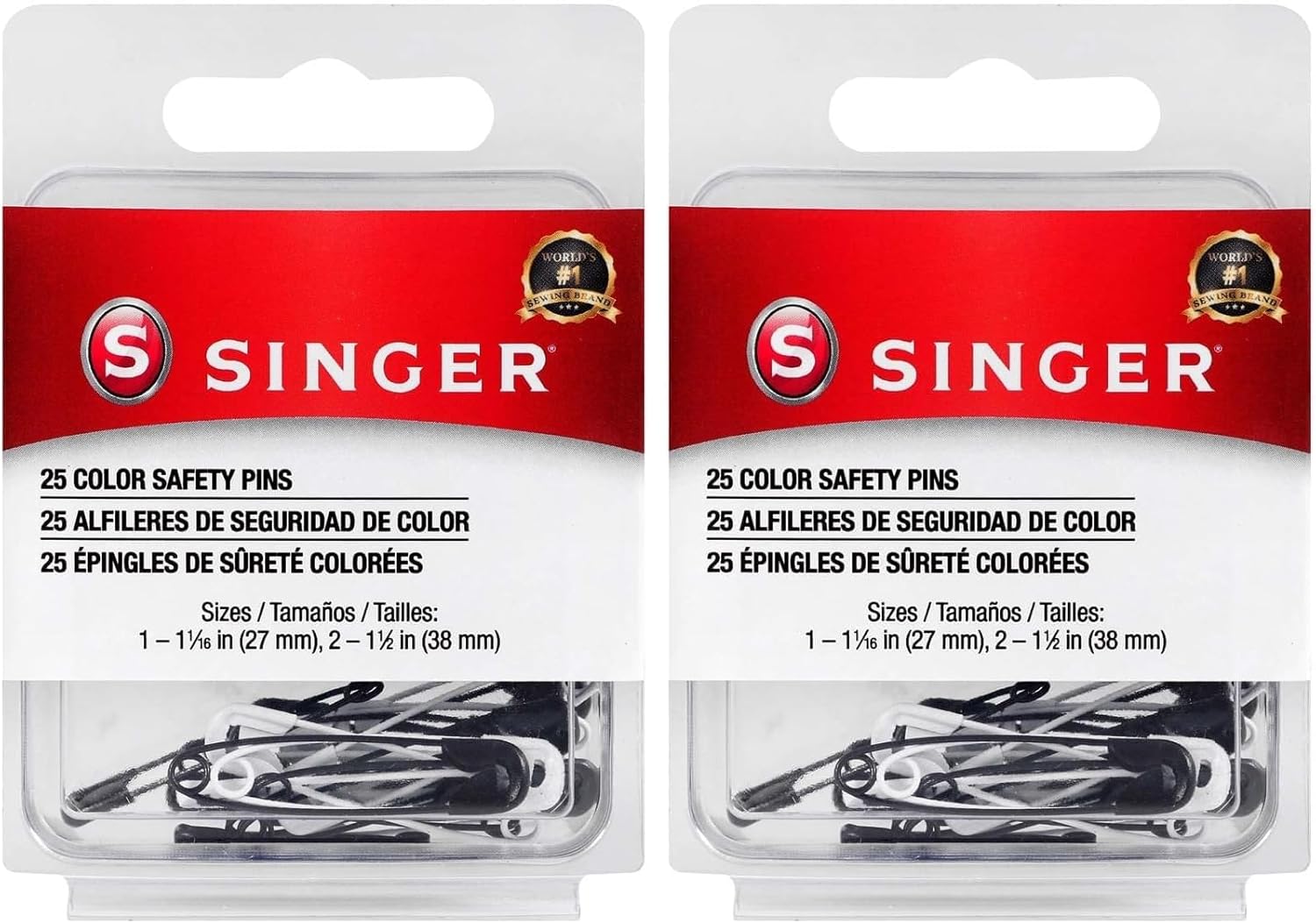 Amazon.com: SINGER 00296 Black and White Safety Pins, Assorted Sizes ...