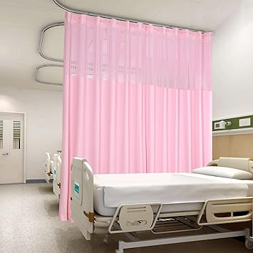 Amazon.com: Medical Privacy Screen Room Divider Curtain with Flat Hooks ...