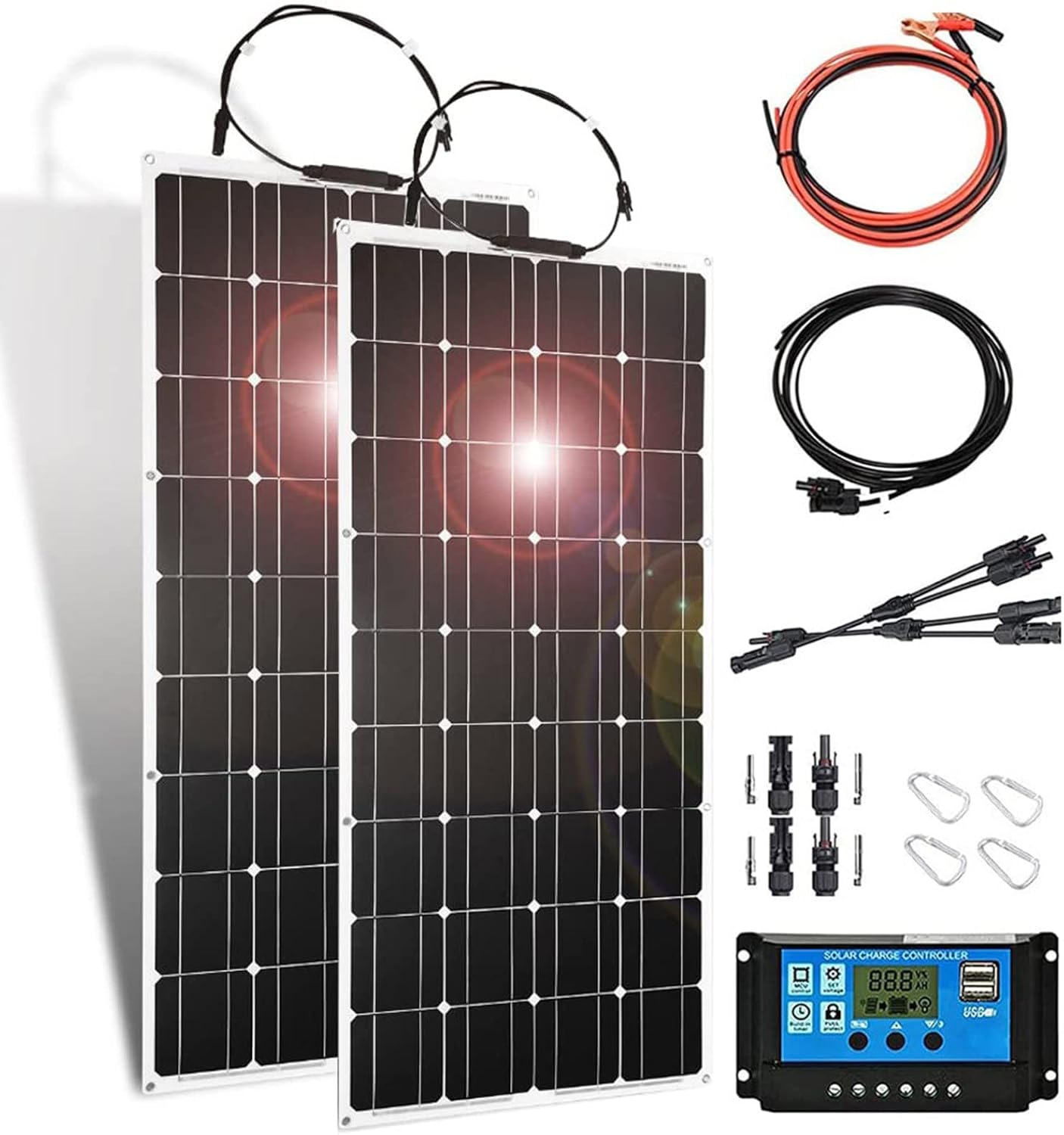 Amazon.com : ZWJABYY 400W 600W 800W 1200W Flexible Solar Panel Kit,Solar Panel Kit,18V Solar ...