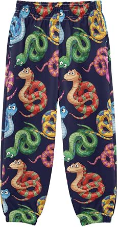 Amazon.com: Animal Snakes Cartoon Black Boys Sweatpants Athletic Pants ...
