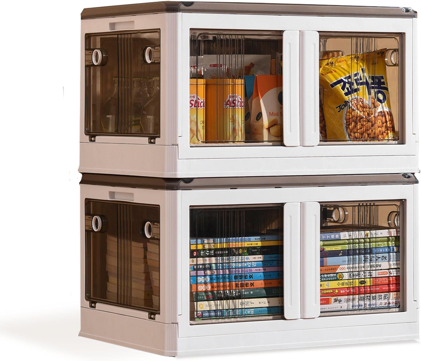 Amazon.com: VML Online Stackable Storage - Set of 2 Plastic Folding ...