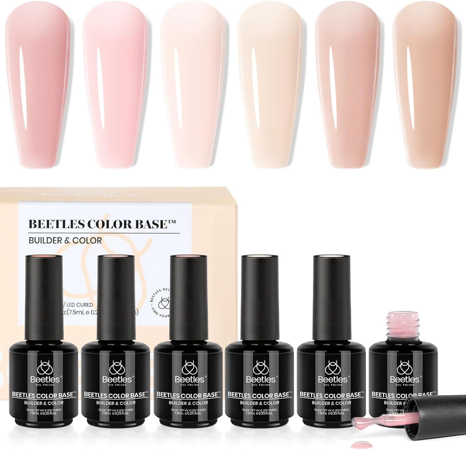Amazon.com : beetles Gel Polish Nail Set 6 Colors Ultimate Monochrome ...