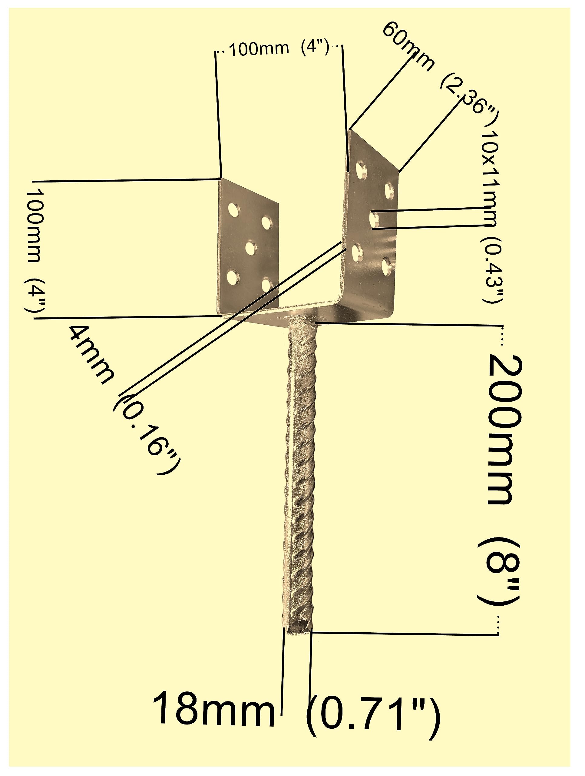 Post Anchor Fence Posts Support U Type Pergola Brackets Extender Foot ...
