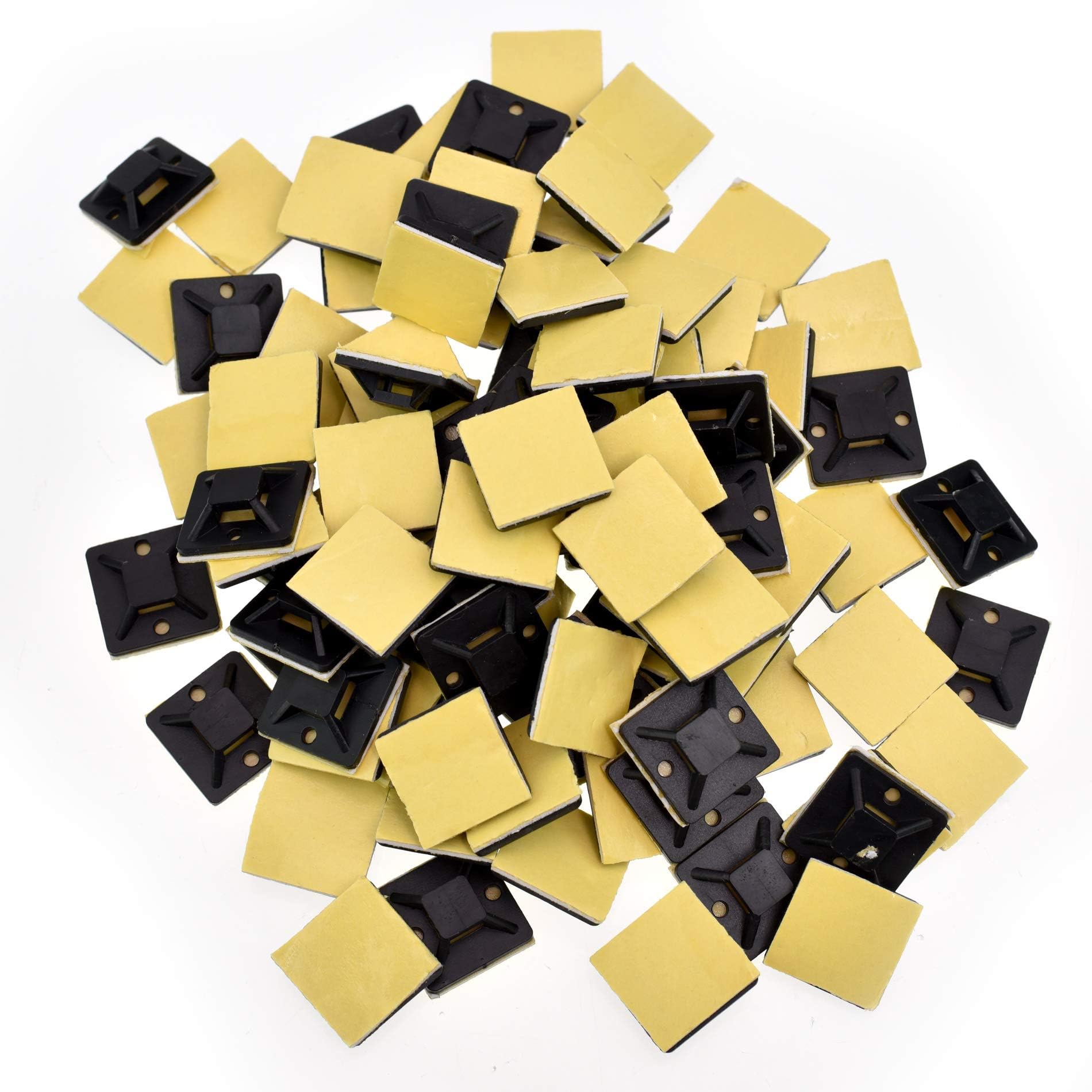 Amazon.com: Conext Link 100 Pack Black Self Adhesive Cable Tie Zip ...