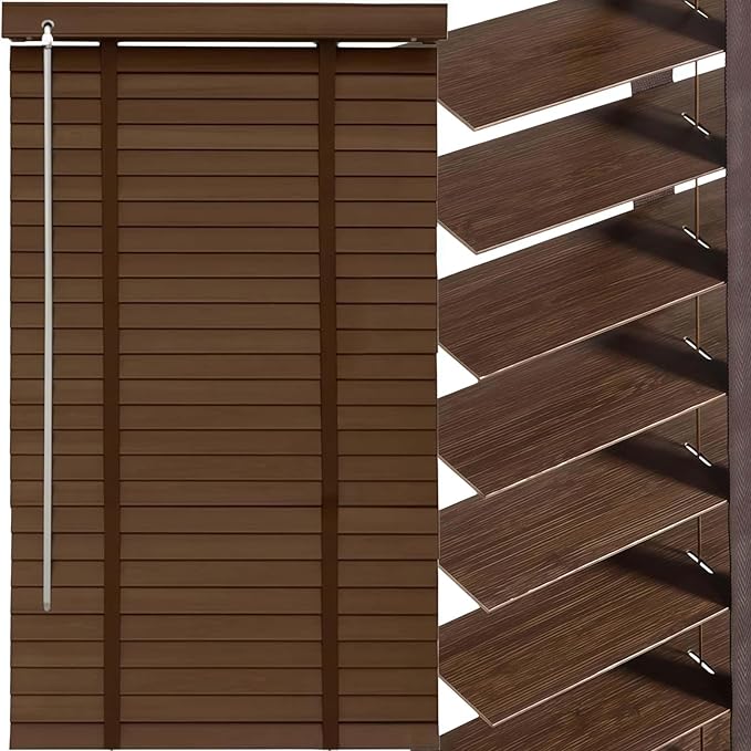 Amazon.com: Cordless Wood Blinds 2 Inch Light Filtering Mini Blind Faux ...