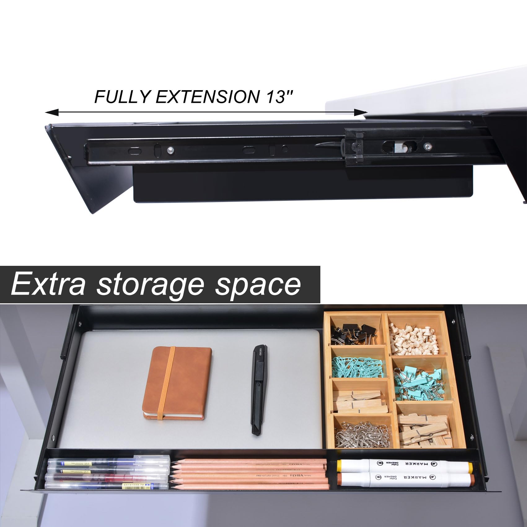 60 Degree Drawer Under Desk Under Desk Mounted Sliding Drawer With 60 ...