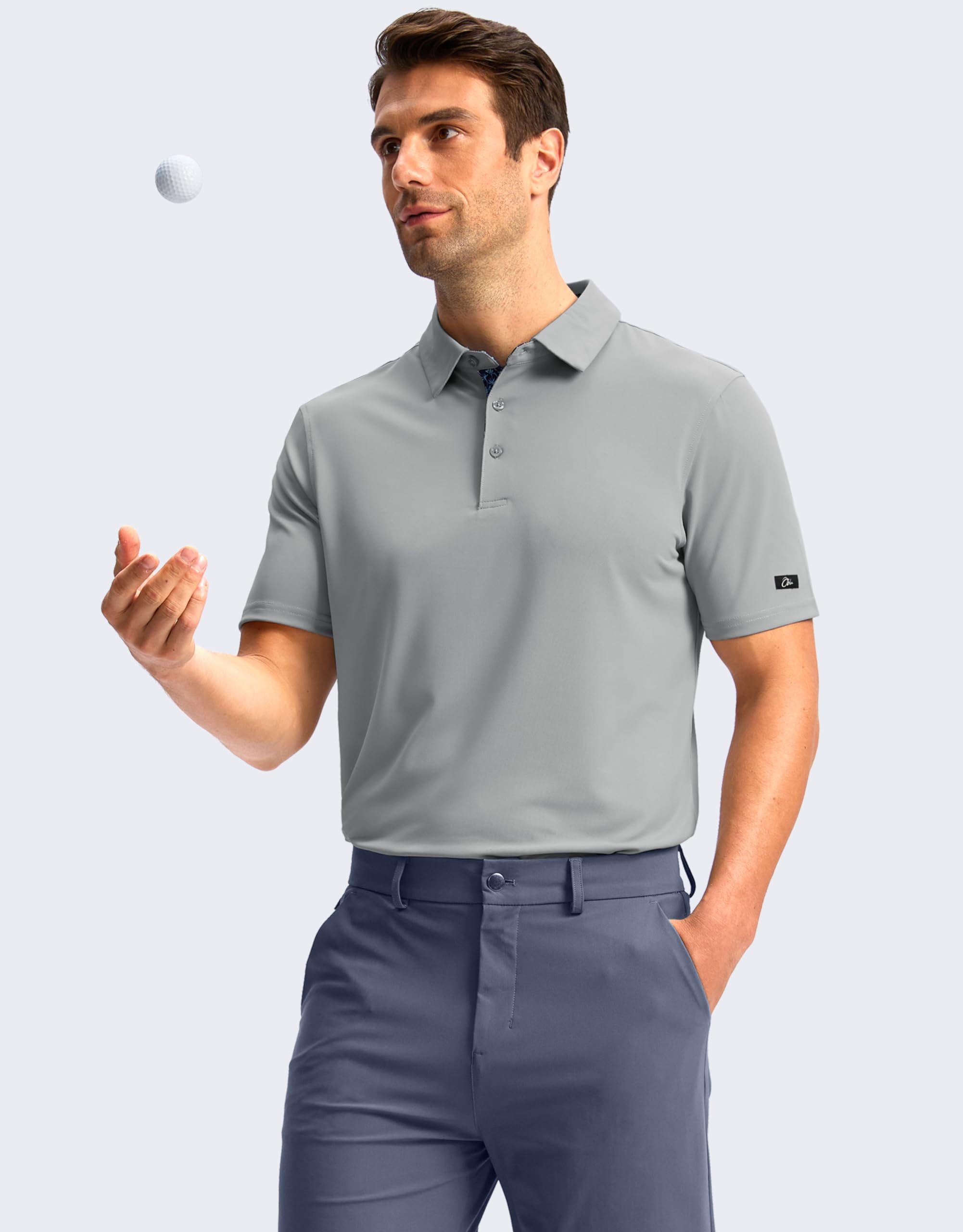 Snapklik.com : Obla Mens Golf Shirt Short Sleeve Moisture Wicking Solid ...