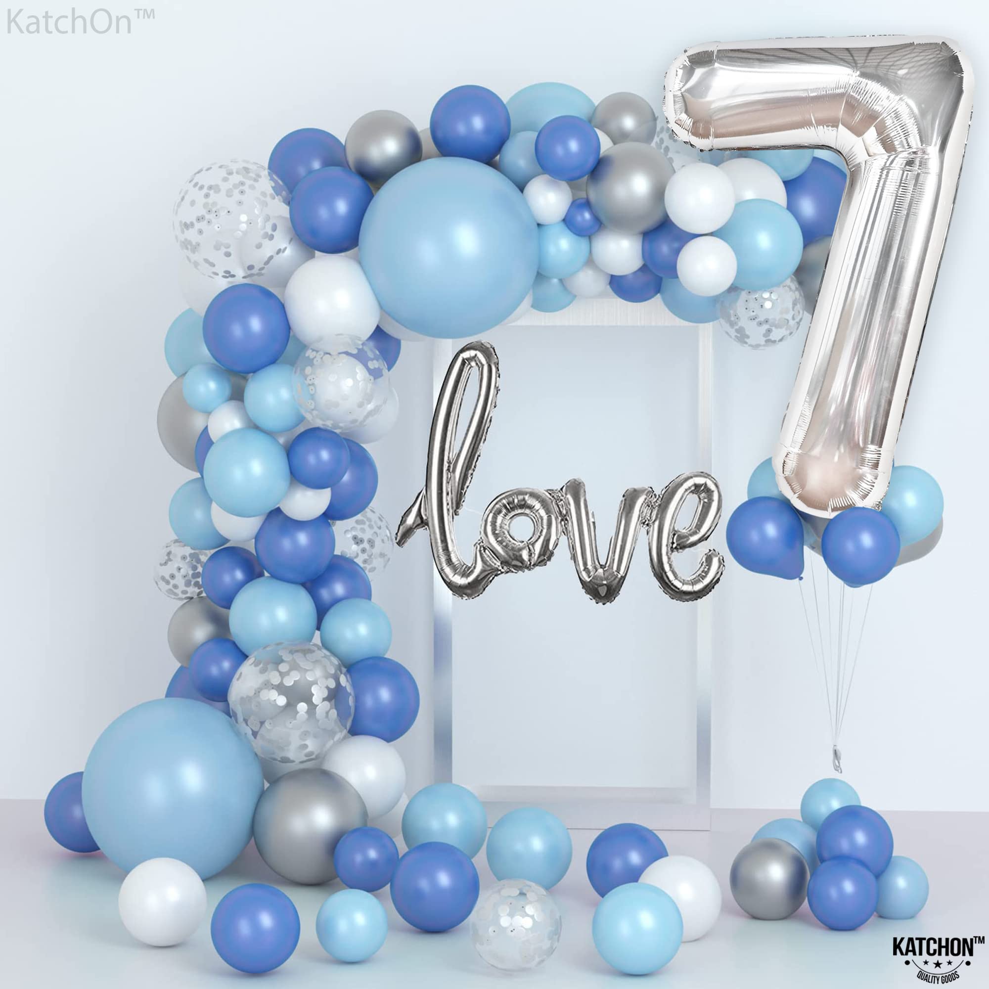 Snapklik.com : Giant Silver Number 7 Balloon - 40 Inch 7th Birthday ...