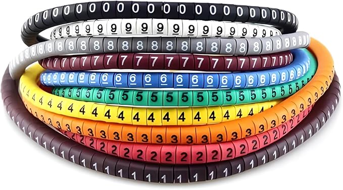 YCLFHOO 500 PCS Wire Cord Cable Marker Set,Wire Numbering Marker 0 to 9 ...