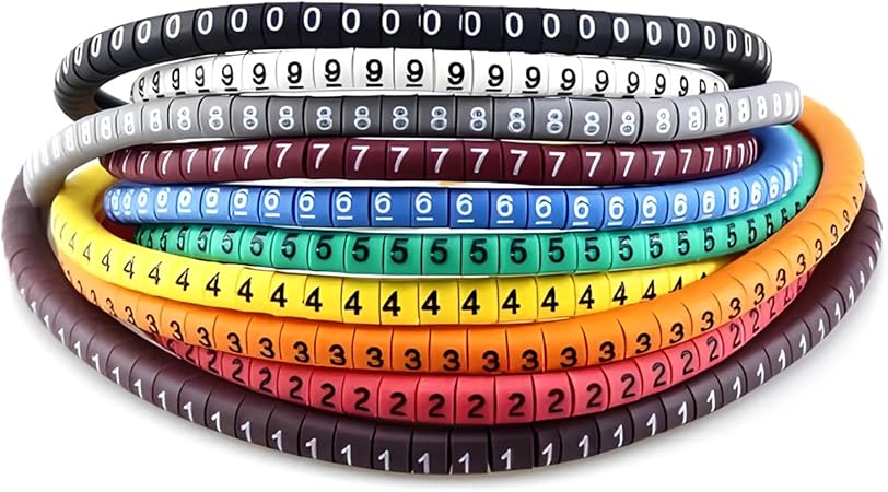 YCLFHOO 500 PCS Wire Cord Cable Marker Set,Wire Numbering Marker 0 to 9 ...