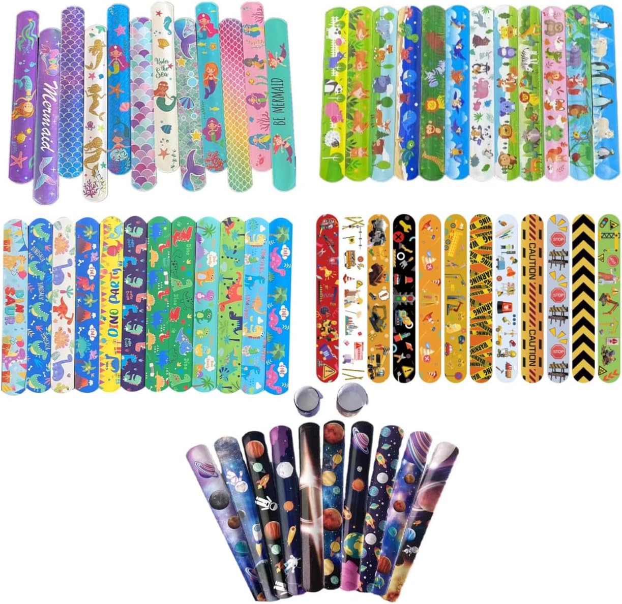 Xcellentlife 60 PCS Slap Bracelets Party Slap Bands for Boys Girls ...