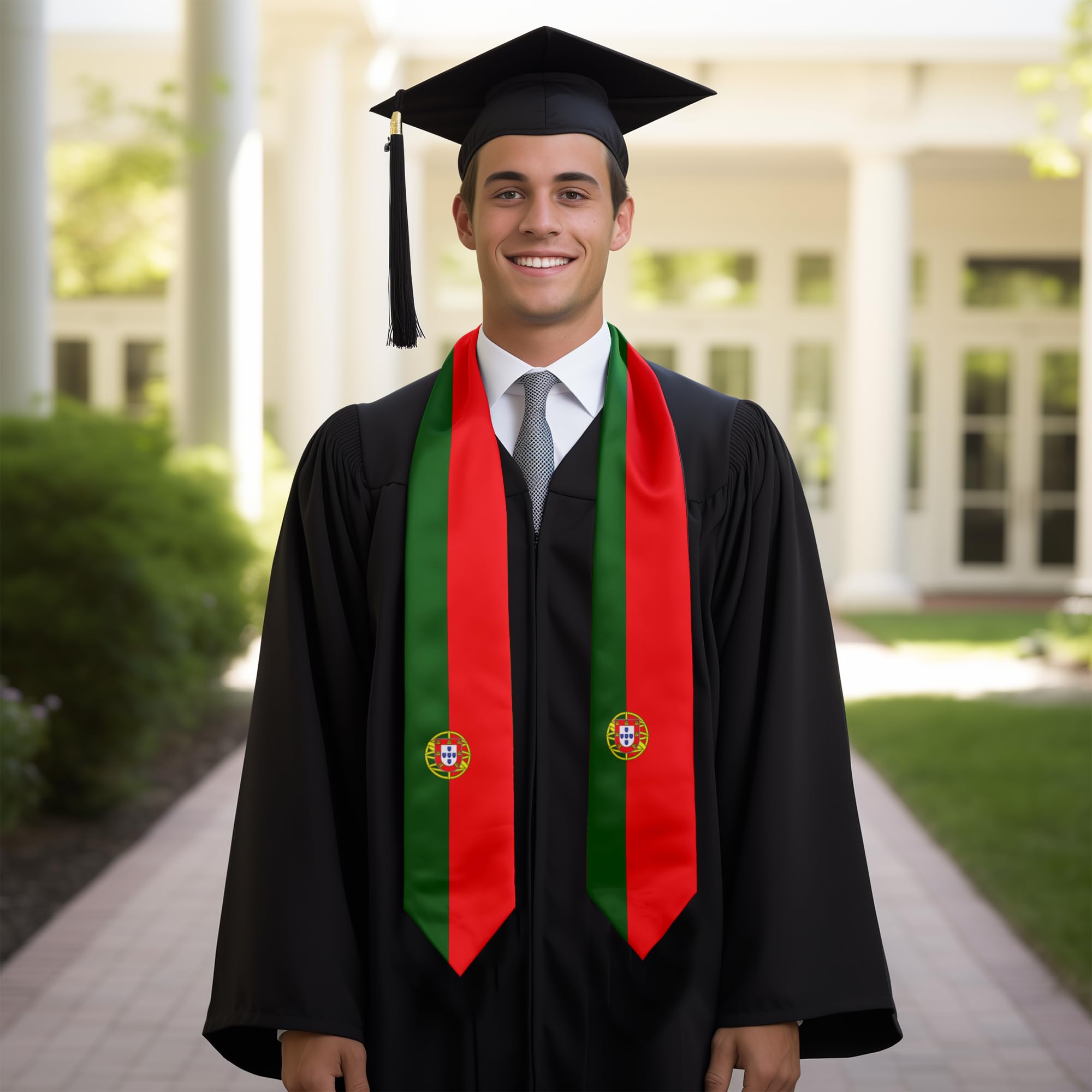 Snapklik.com : Vcmaluco Portugal Flag Graduation Stole - Unisex Adults
