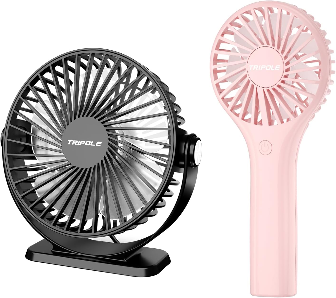 Amazon.com: TriPole Handheld Portable Fan and Mini USB Desk Fan Bundle ...