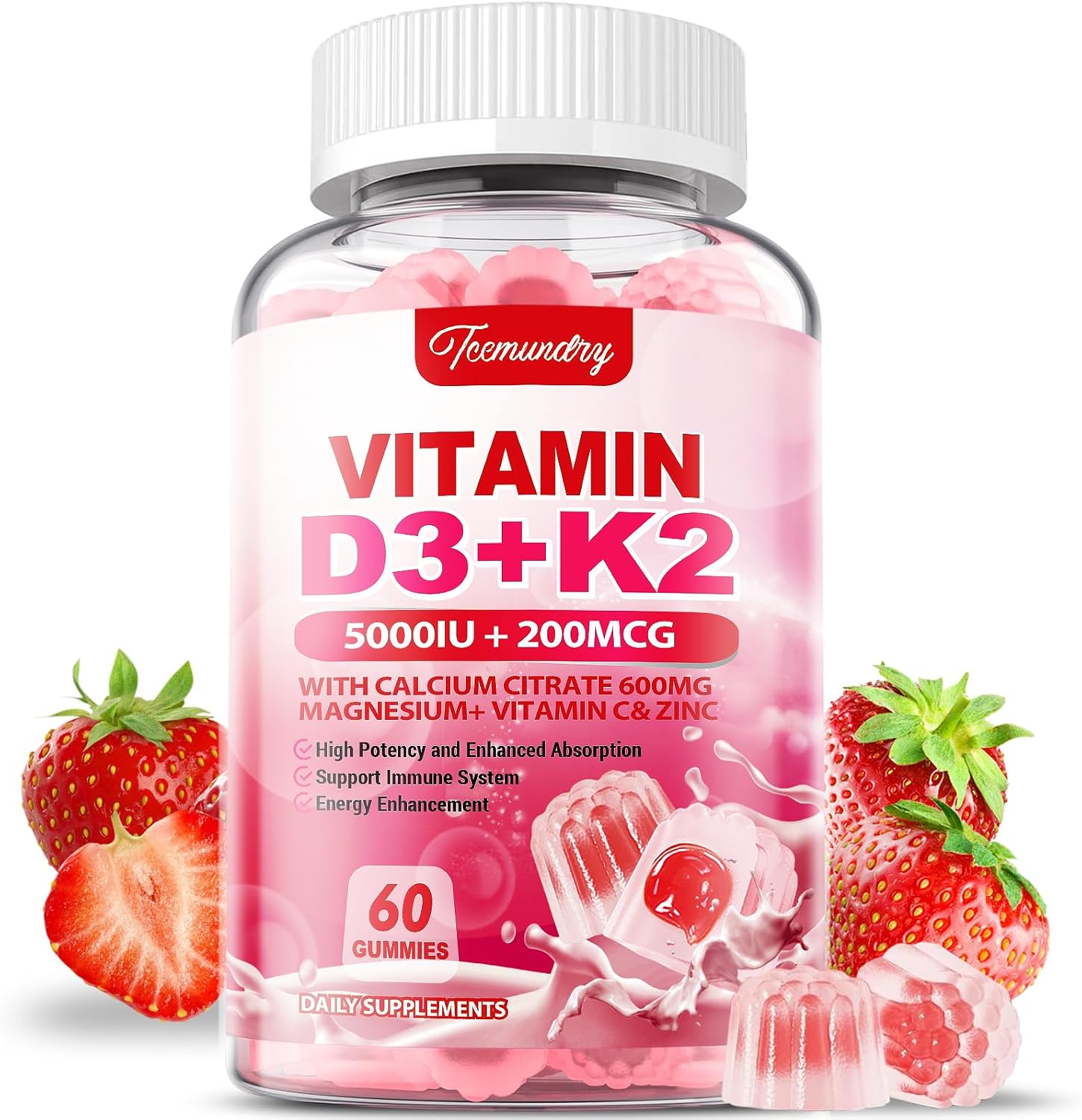 Amazon.com: Vitamin D3 K2 Supplement for Adults - Vitamin D3 5000 IU ...