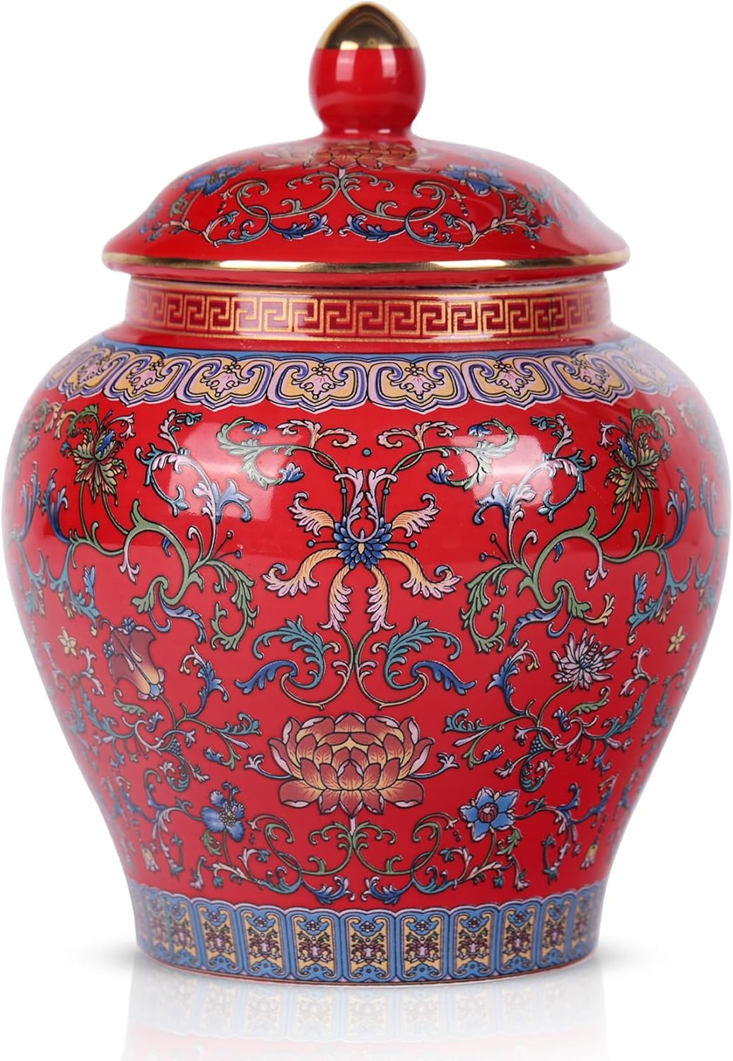 Amazon.com: Elegant Enamel Ginger Jar - Traditional Cloisonné Design ...