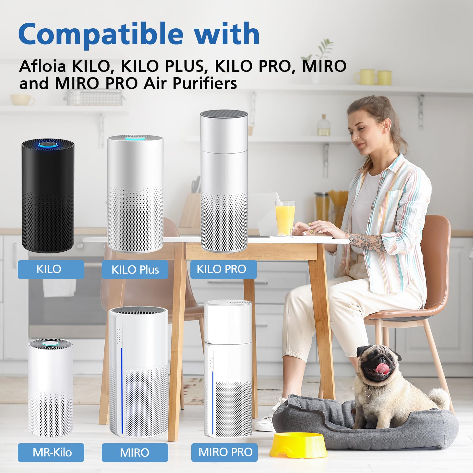 Snapklik.com : KILO Air Purifier Filter Replacement For Afloia Compatible