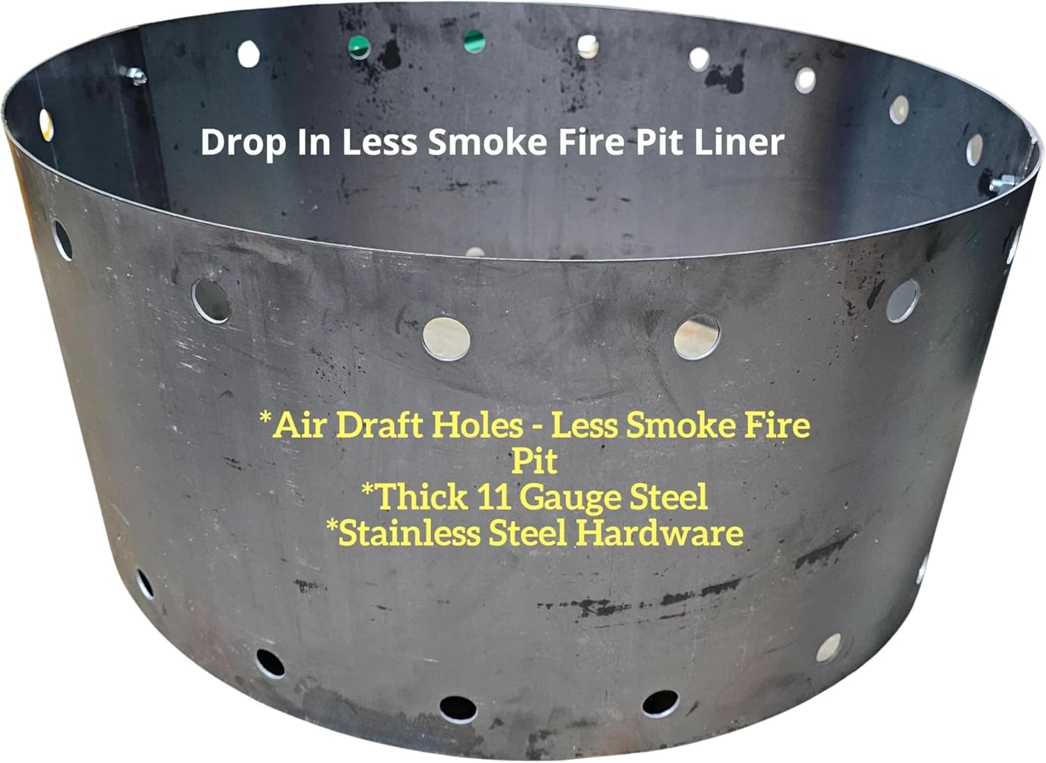 Amazon.com: No Smoke Fire Pit Ring Liner. 11 Gauge Steel.Stainless ...