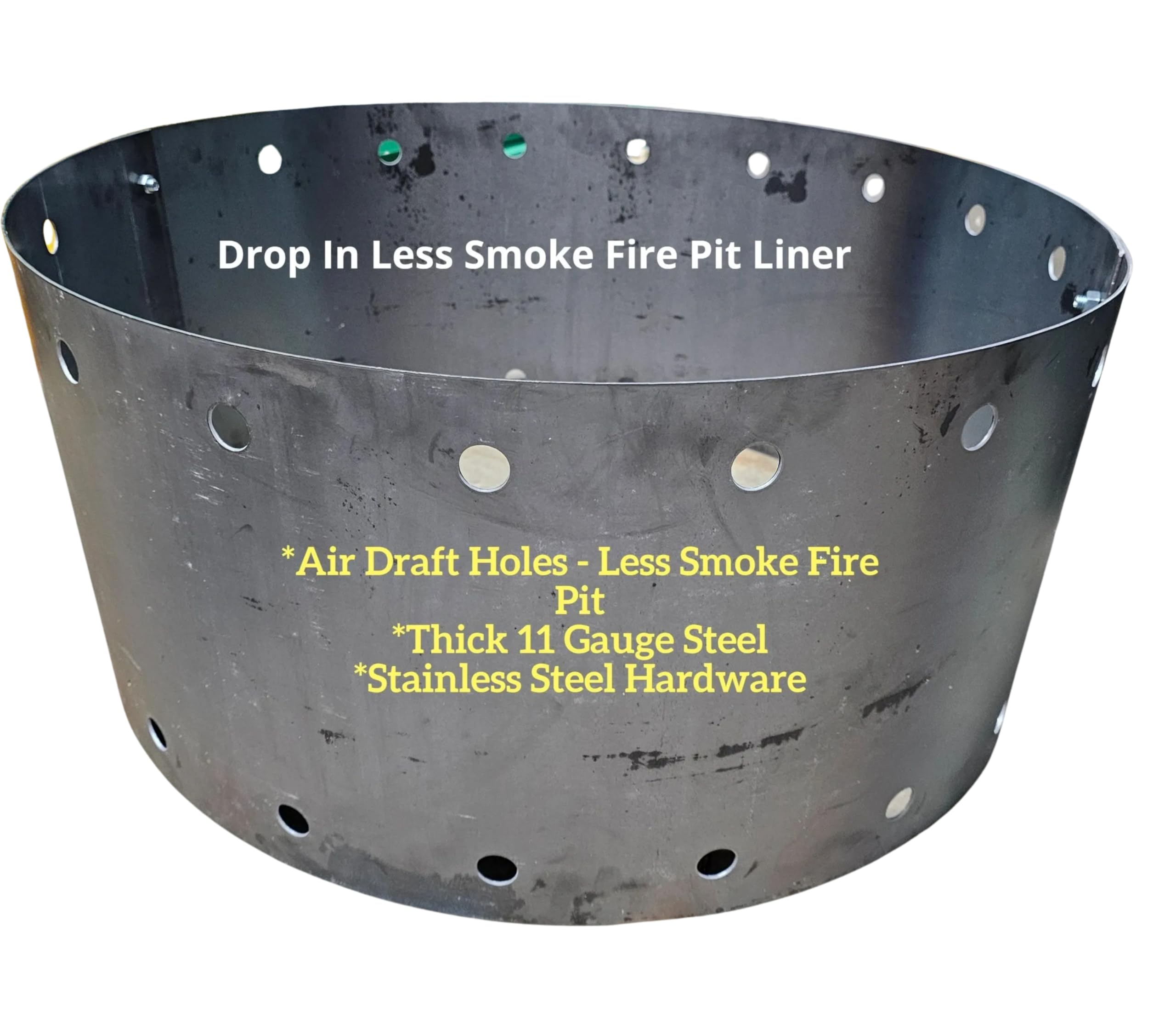 Amazon.com: No Smoke Fire Pit Ring Liner. 11 Gauge Steel.Stainless ...