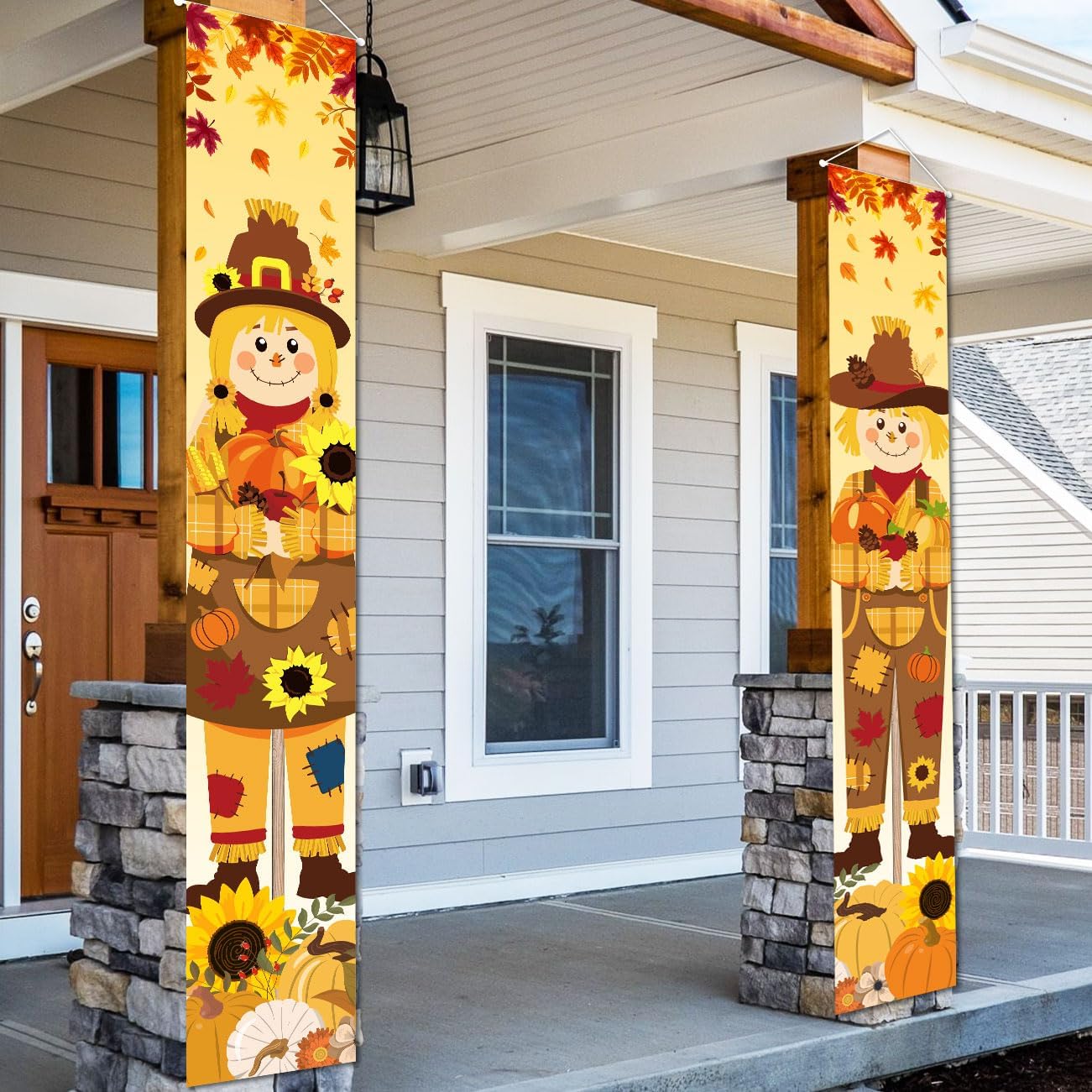 Amazon.com: Thanksgiving Decorations Porch Sign Banner Fall Harvest ...
