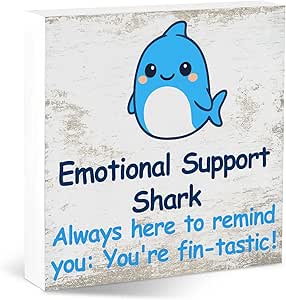 Amazon.com: You're Fin-Tastic Motivational Office Wooden Shark Desk ...