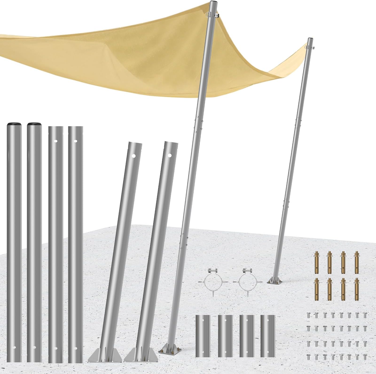 Amazon.com : Shade Sail Poles 12 FT, 2 Pack Heavy Duty Design Sun Shade ...