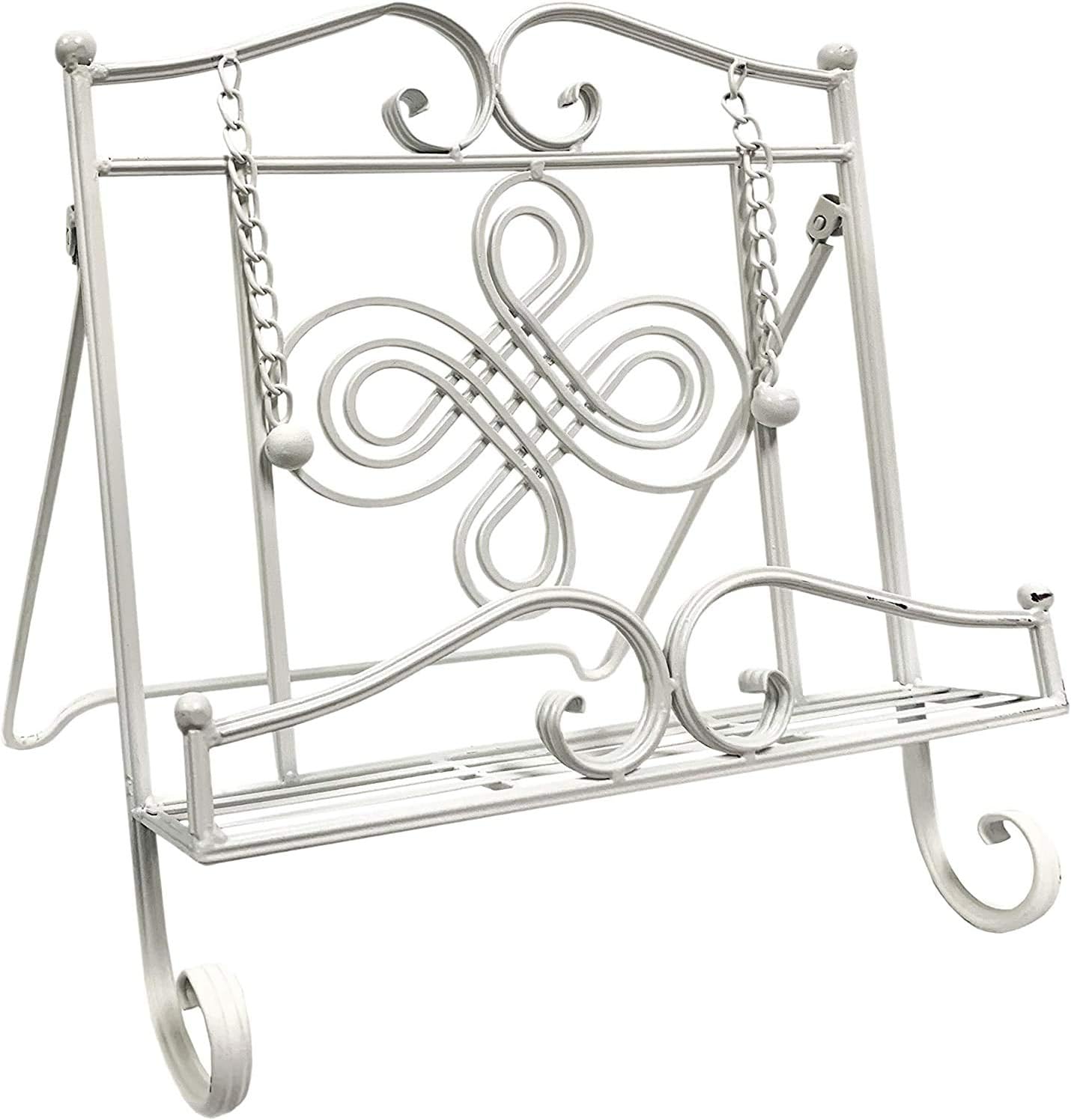 Amazon.com: Tripar Swirl Design White Metal Cookbook Stand, for Use ...
