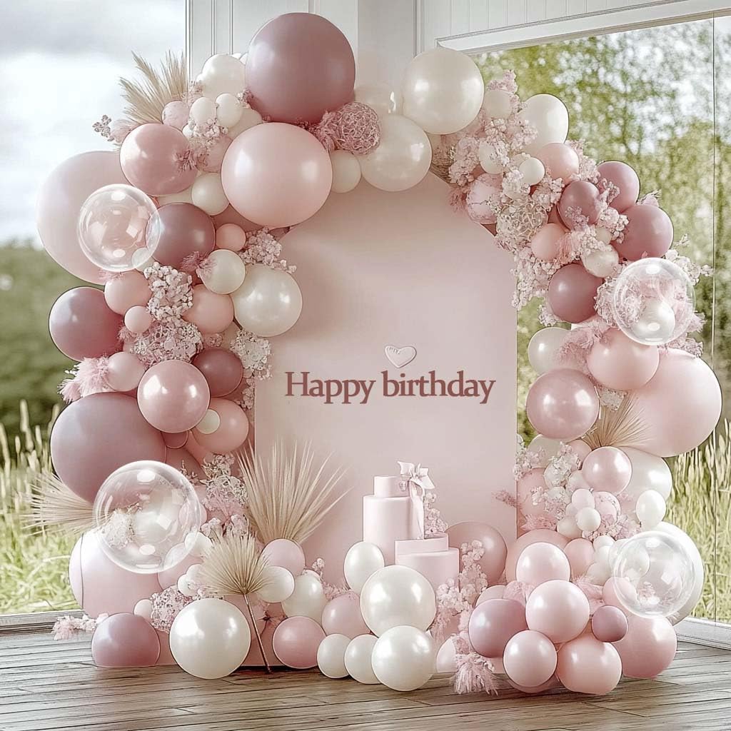 Amazon.com: Pink and white Balloons Double Stuffed Pearl Balloon ...
