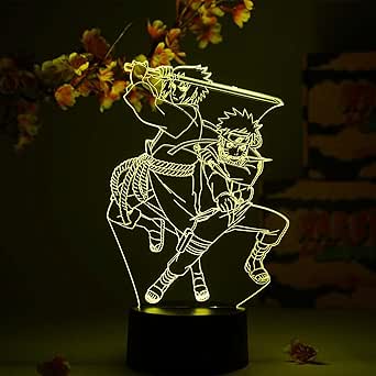 Otaku Lamps Naruto & Sasuke Naruto – Anime Night Light, 16 Color RGB ...