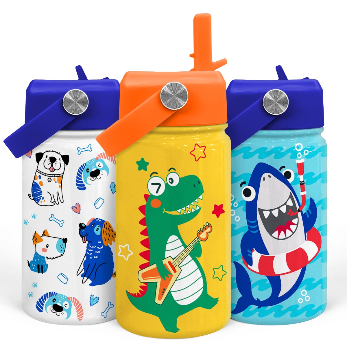 Amazon.com: SANDJEST Dinosaurs Water Bottle - Dino Kids Water Bottle ...