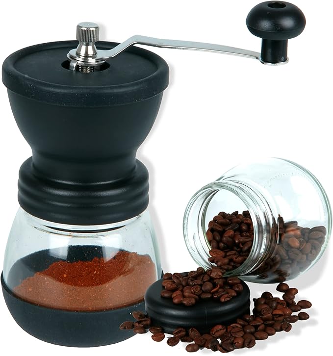 ZENO Manual Coffee Grinder with Adjustable Bean Grind Size & Storage ...