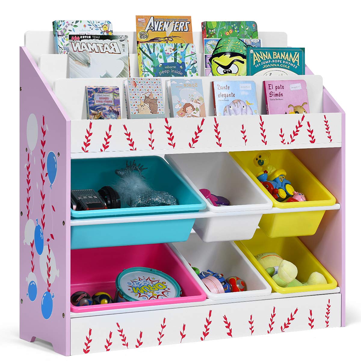Amazon.com: Costzon Kids Toy Storage Organizer & Bookshelf, Children ...