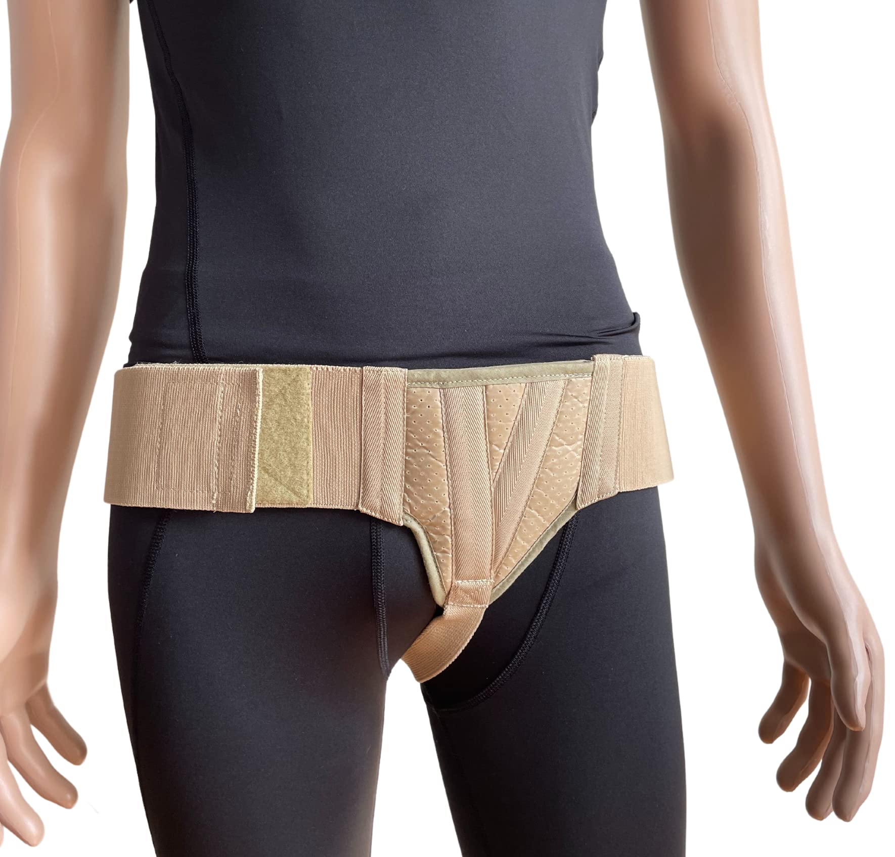 Buy Left Side Inguinal Hernia Groin Belt with Compression Pad Beige (M ...
