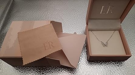 Amazon.com: Ellie Ruth 925 Sterling Silver Butterfly Zirconia Pendant ...