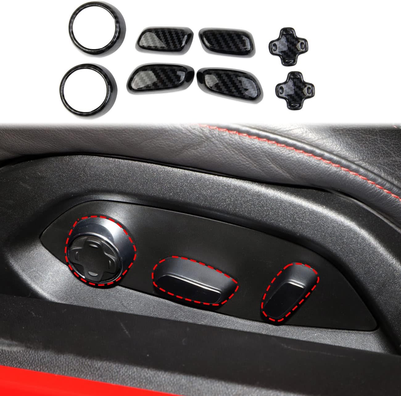 Amazon.com: crosselec Carbon Fiber Interior Center Control Cover Trim ...