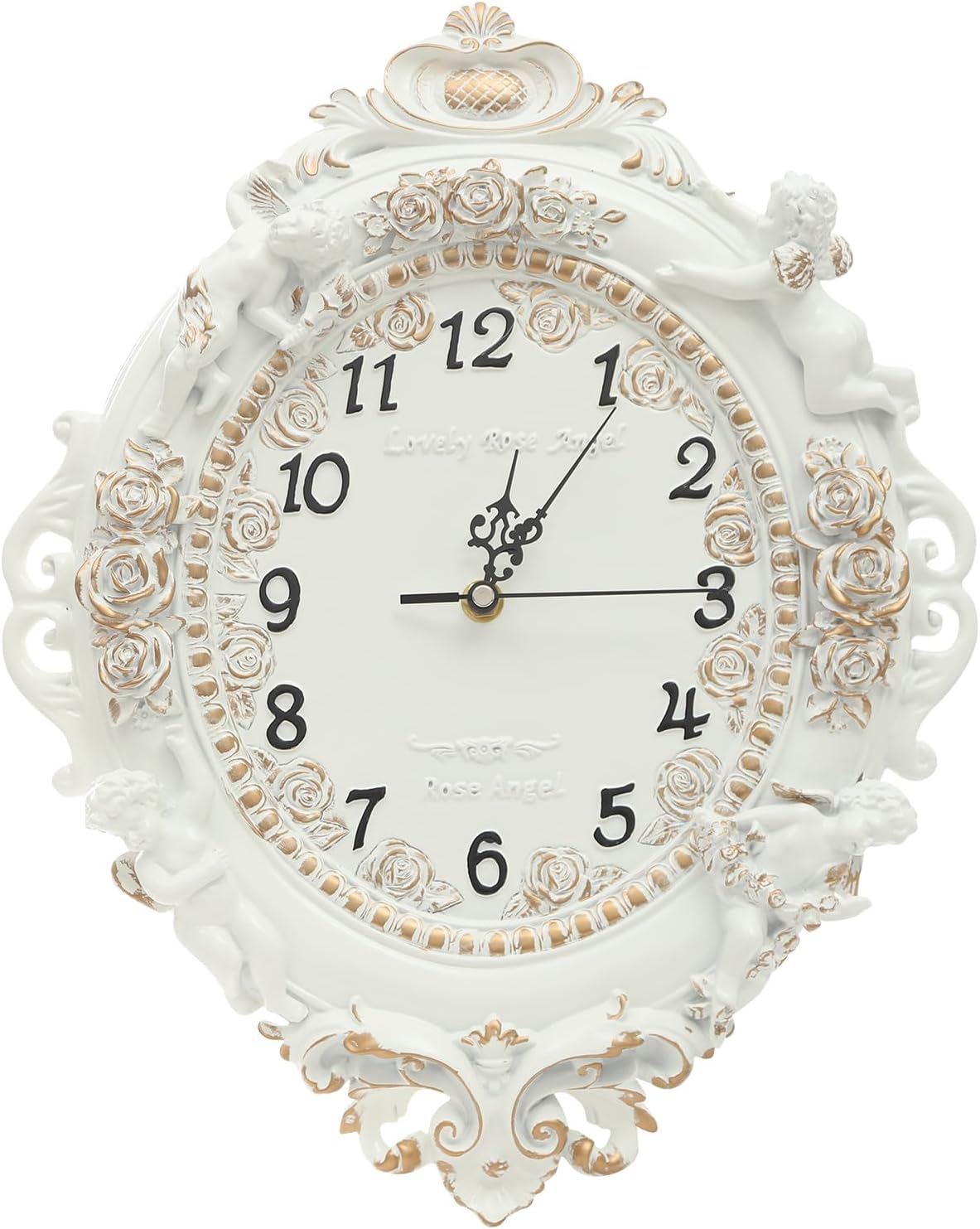 Amazon.com: European Style Resin Wall Clock, Retro Silent Clock with ...